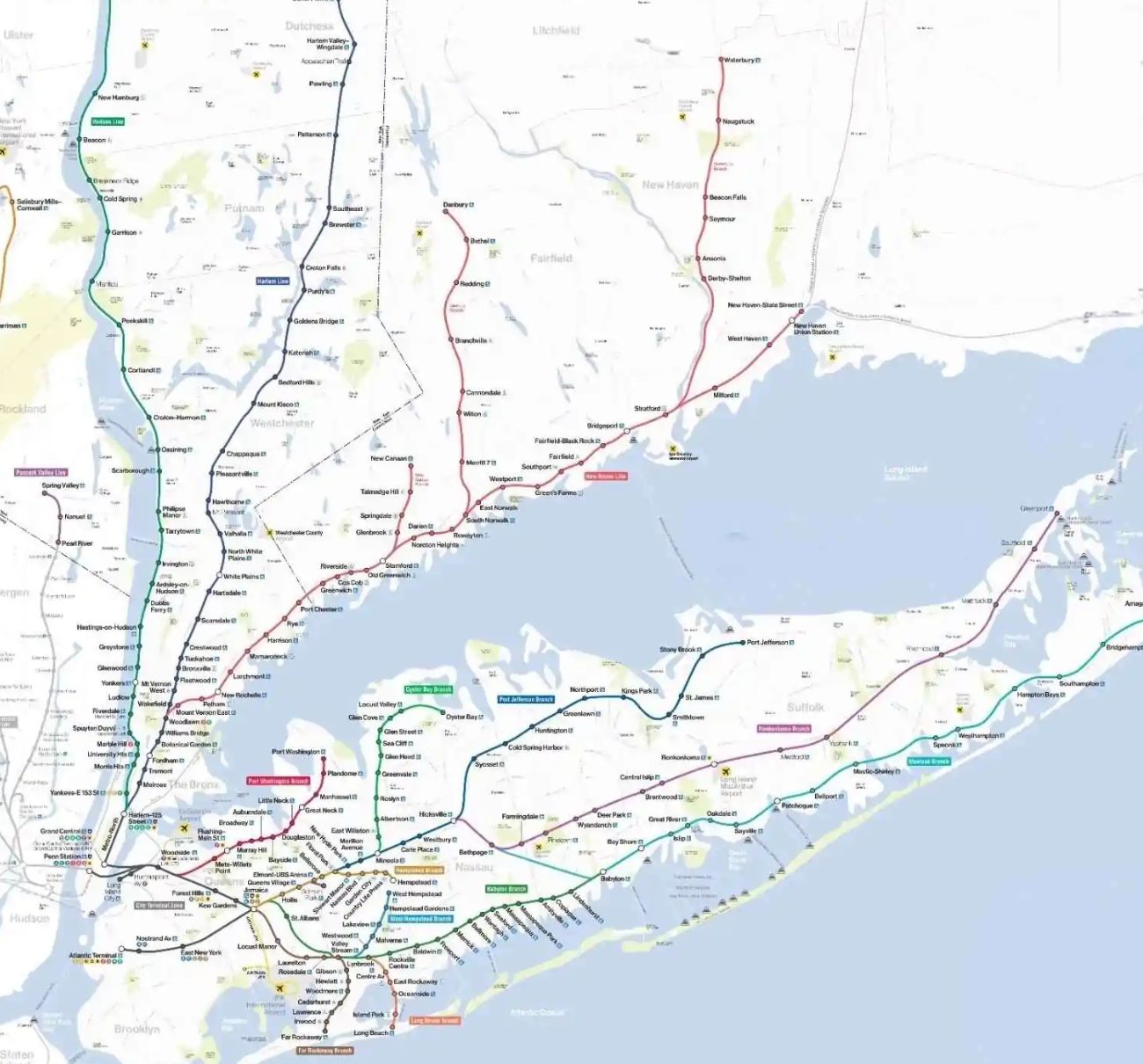 LIRR Map | Line, Branches, Station & more